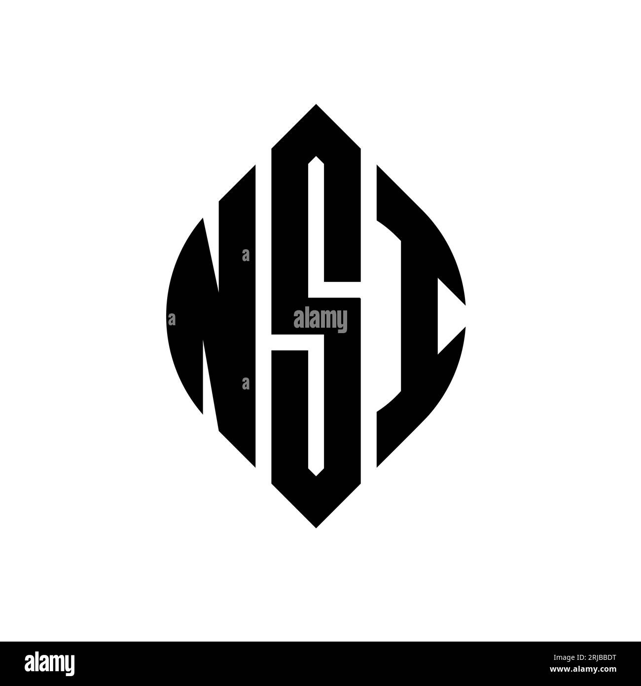 NSI circle letter logo design with circle and ellipse shape. NSI ...