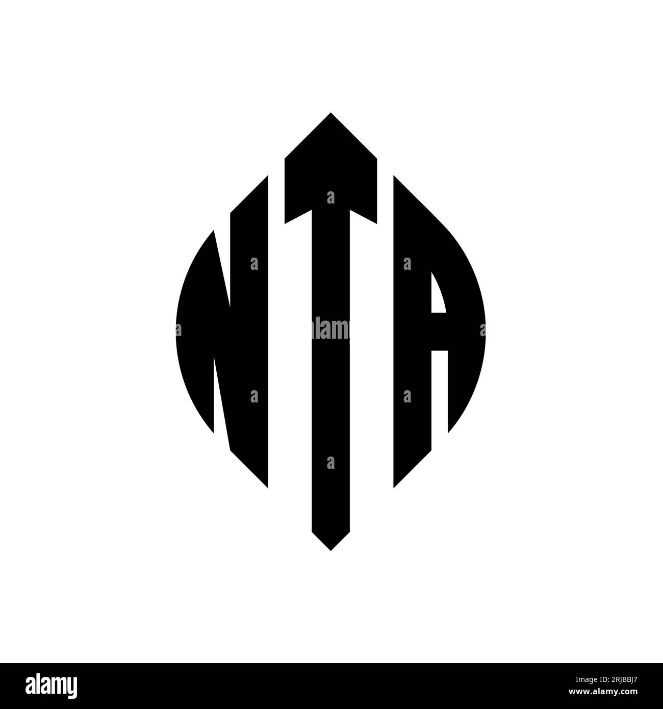 NTA circle letter logo design with circle and ellipse shape. NTA ...