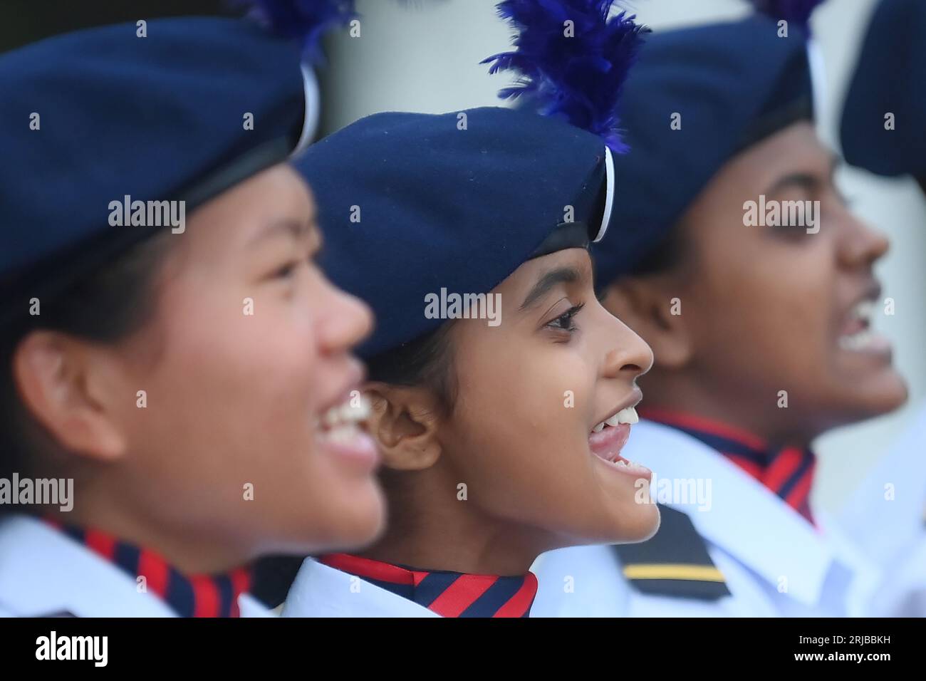 Soldiers of different platoons at the 77th Independence Day parade at ...