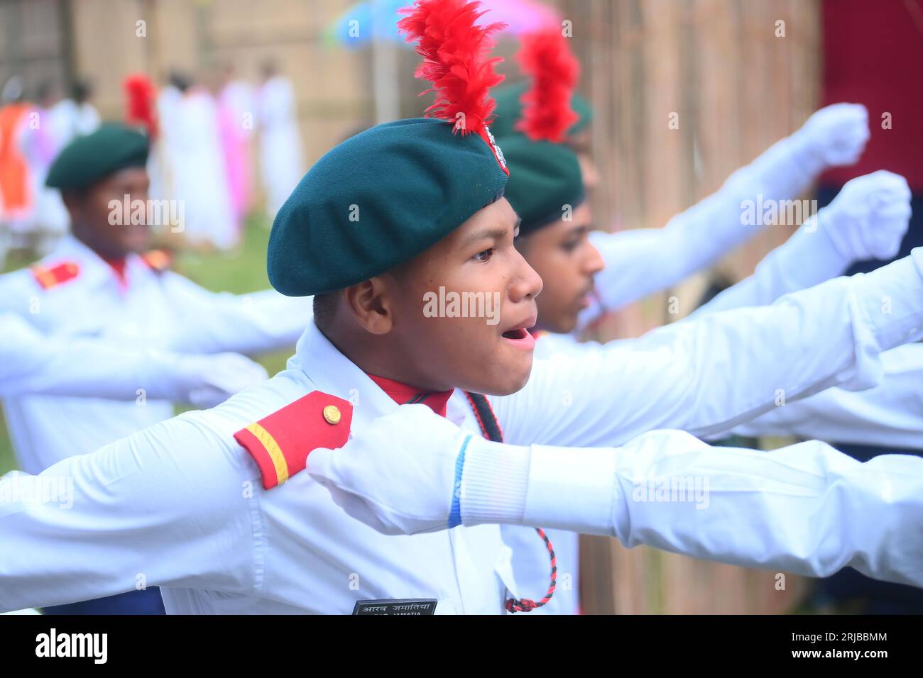 Soldiers of different platoons at the 77th Independence Day parade at ...