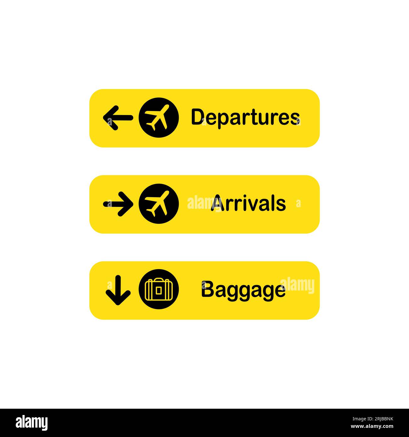 Set of airport icons. Visual informative pointers for orientation in a ...