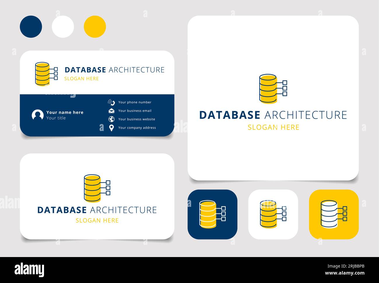 Database architecture logo design with editable slogan. Branding book ...