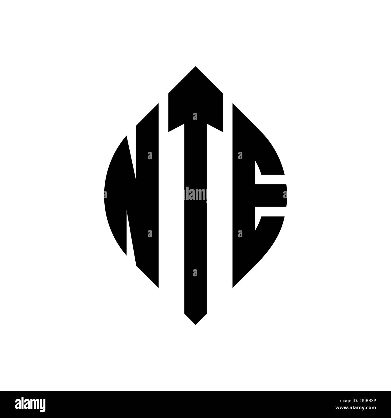 NTE circle letter logo design with circle and ellipse shape. NTE ...