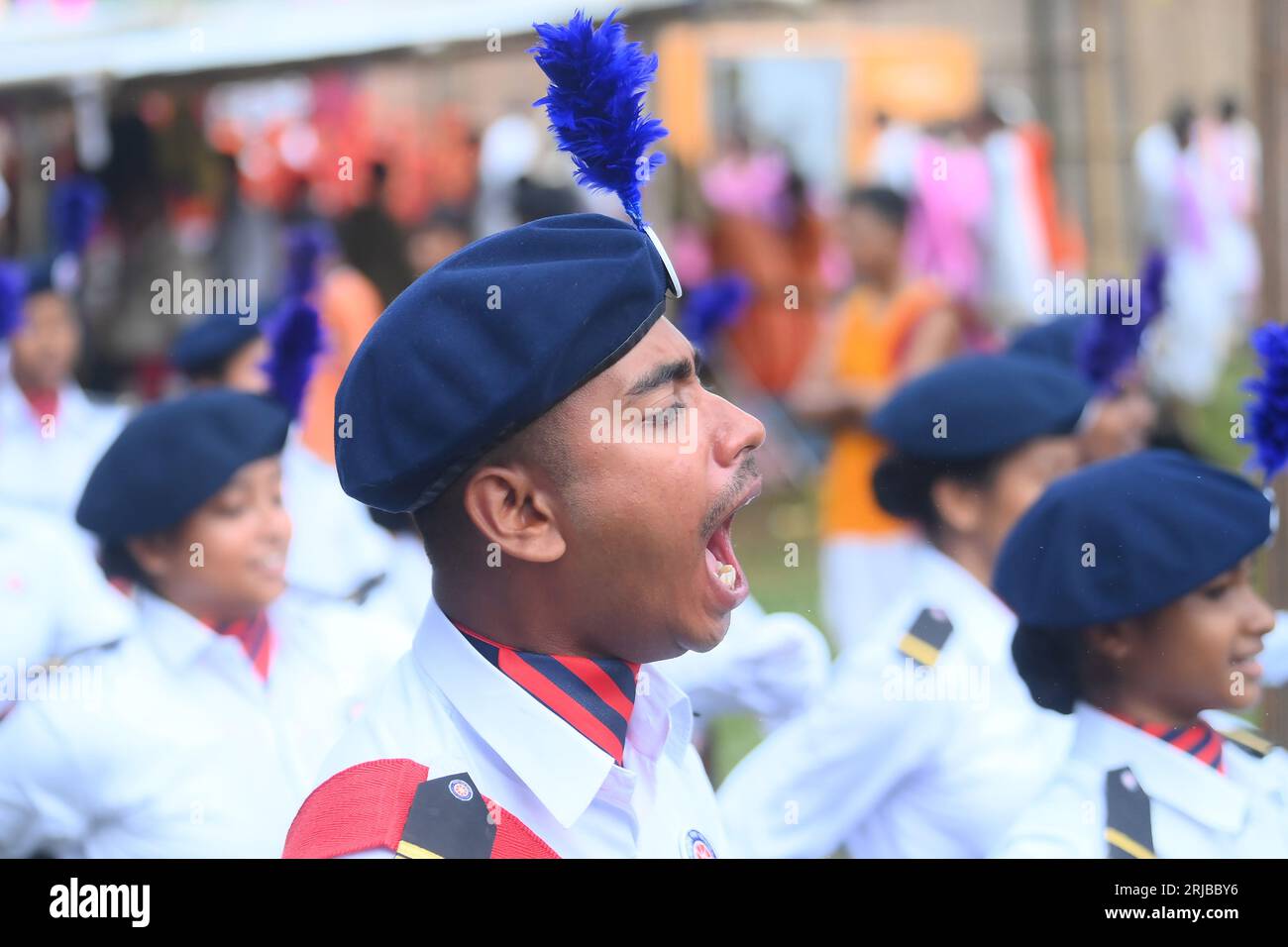 Soldiers of different platoons at the 77th Independence Day parade at ...