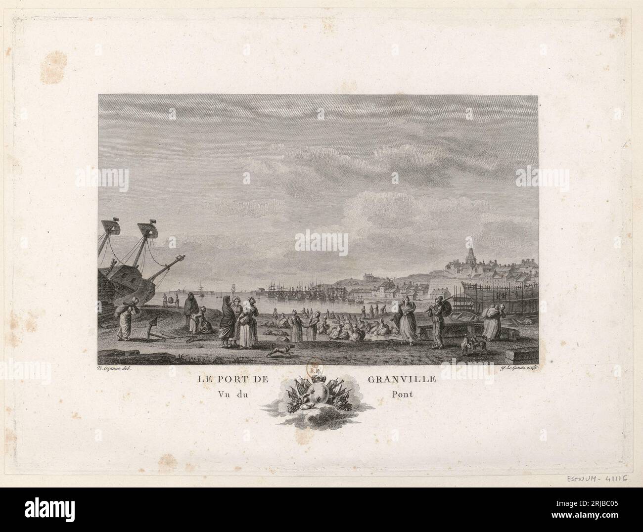 Le Port de Granville Vu du Pont 1776 by Nicolas Ozanne Stock Photo - Alamy