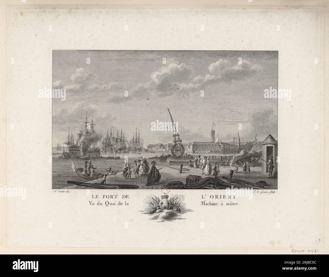 Le Port De L'Orient Vu du Quai de la Machine à mâter 1776 by Nicolas ...