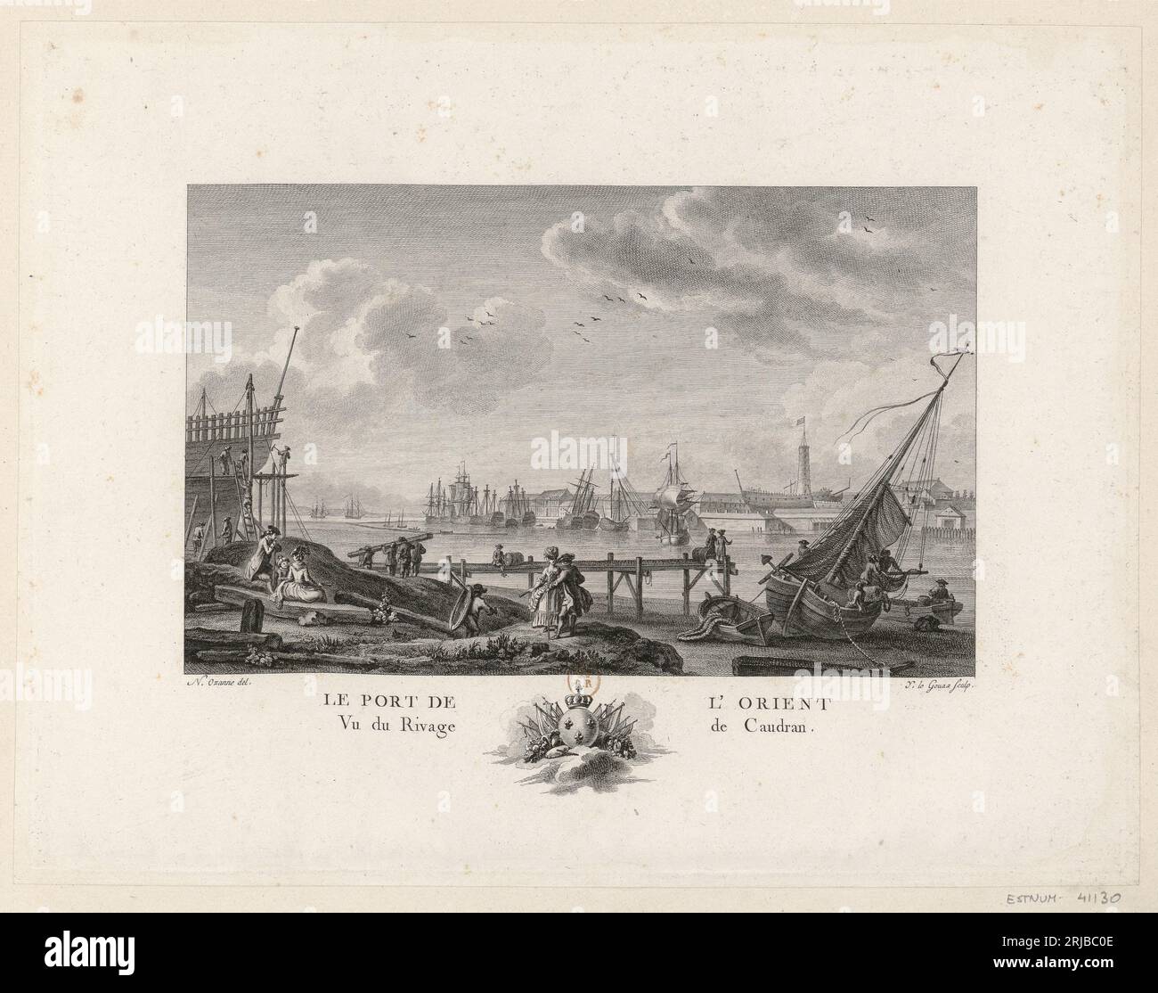 Le Port de L'Orient Vu du Rivage de Caudran 1776 by Nicolas Ozanne ...