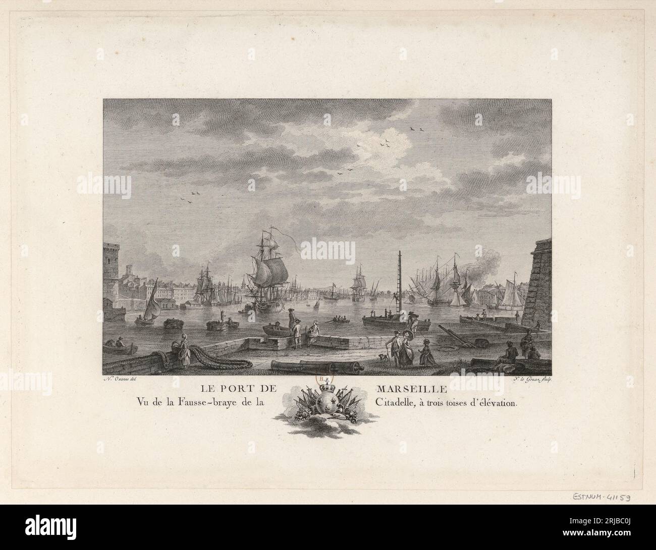 Le Port de Marseille Vu de la Fausse braye de la Citadelle, à trois ...