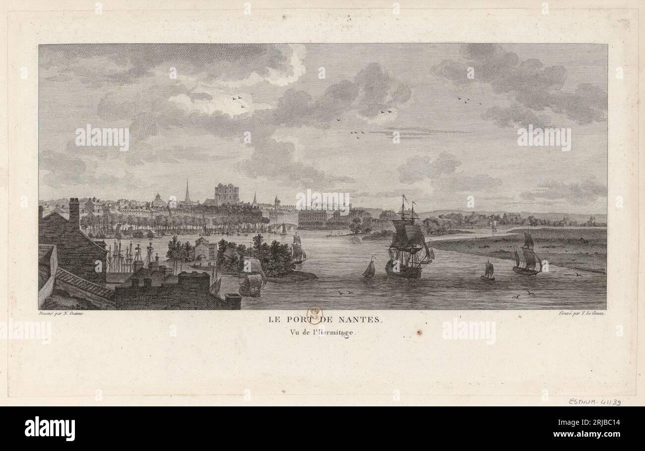 Le Port De Nantes Vu de l'Hermitage 1776 by Nicolas Ozanne Stock Photo ...