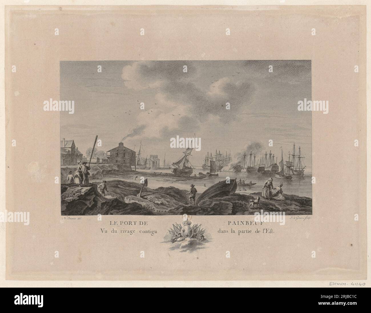 Le Port de Paimbeuf Vu du rivage contigu dans la partie de l'Est 1776 ...