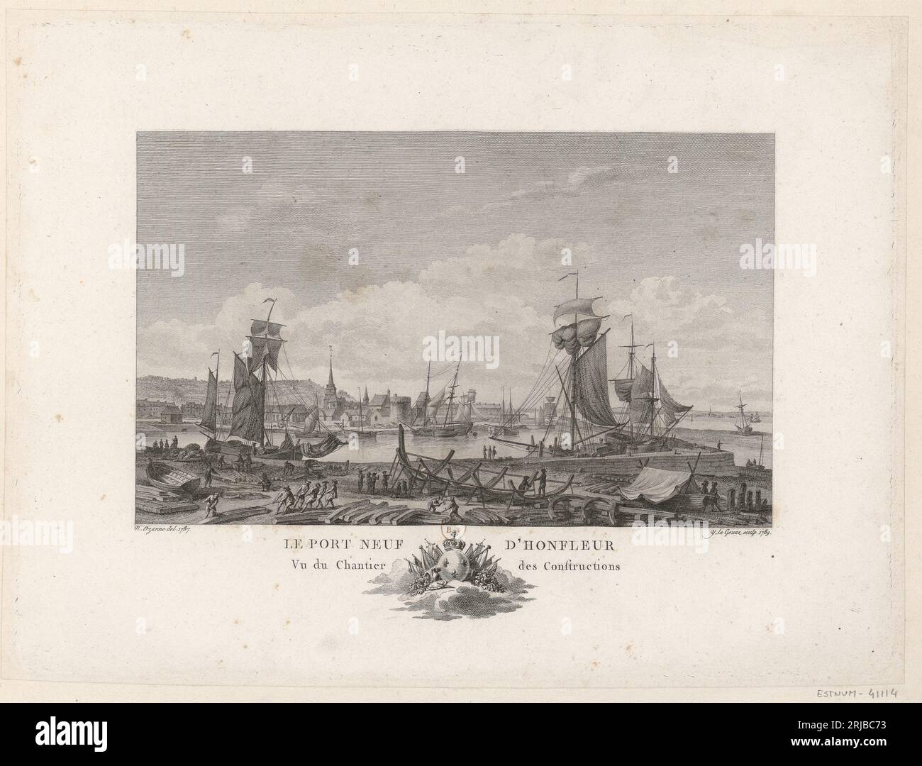 Le Port Neuf d'Honfleur Vu du Chantier des Constructions 1776 by ...