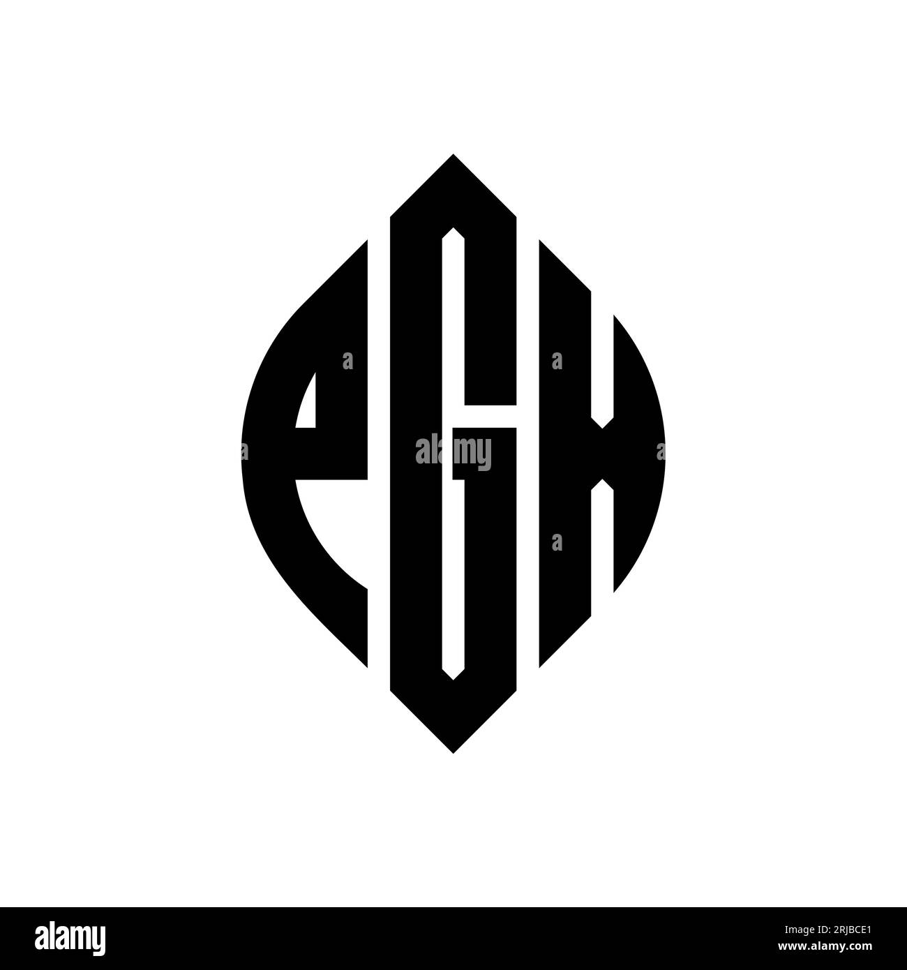 PGX circle letter logo design with circle and ellipse shape. PGX ...