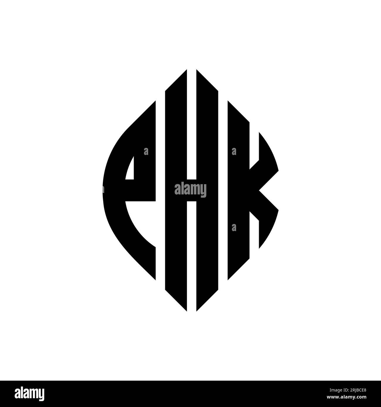 PHK circle letter logo design with circle and ellipse shape. PHK ...