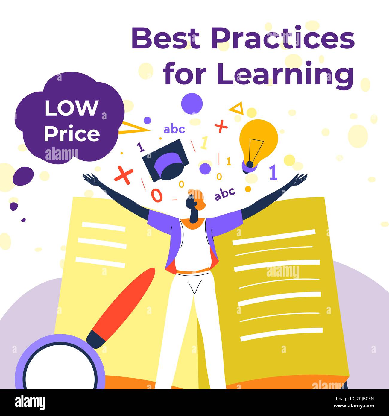 Best practices for learning, online courses web Stock Vector Image ...