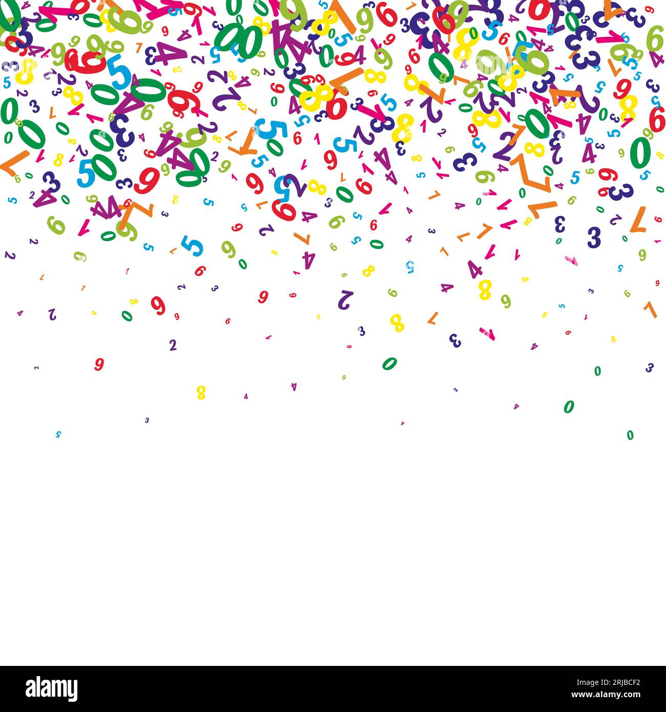 Flying colorful digits and numbers. School math notebook cover. Back to ...