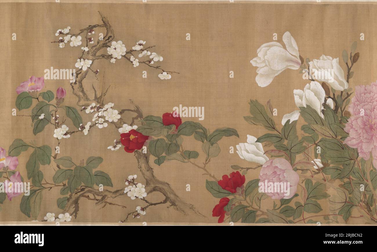 One Hundred Flowers between 1700 and 1799 by Yun Shouping Stock Photo ...