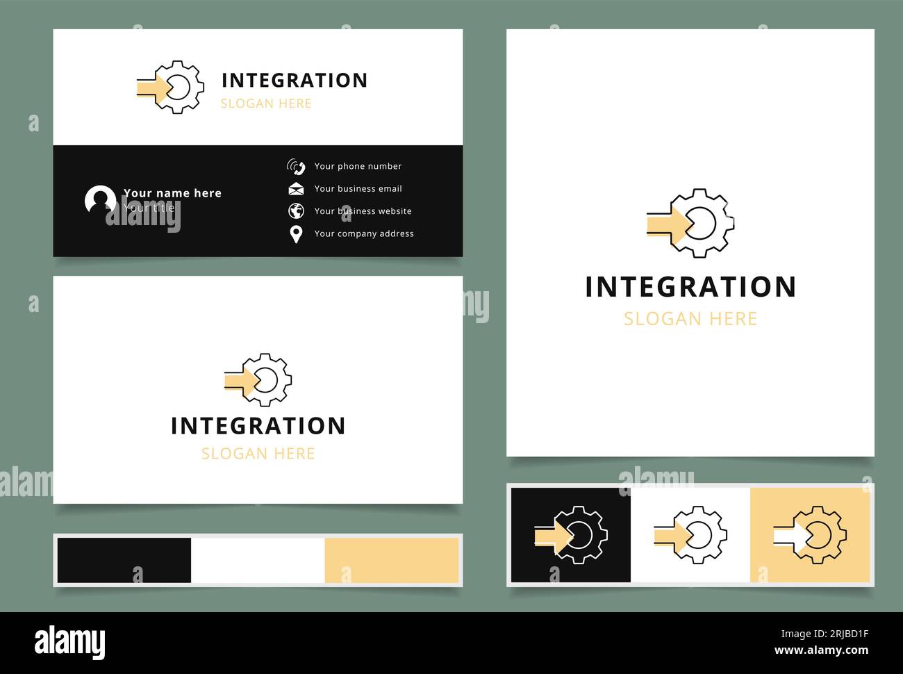 Integration logo design with editable slogan. Branding book and ...