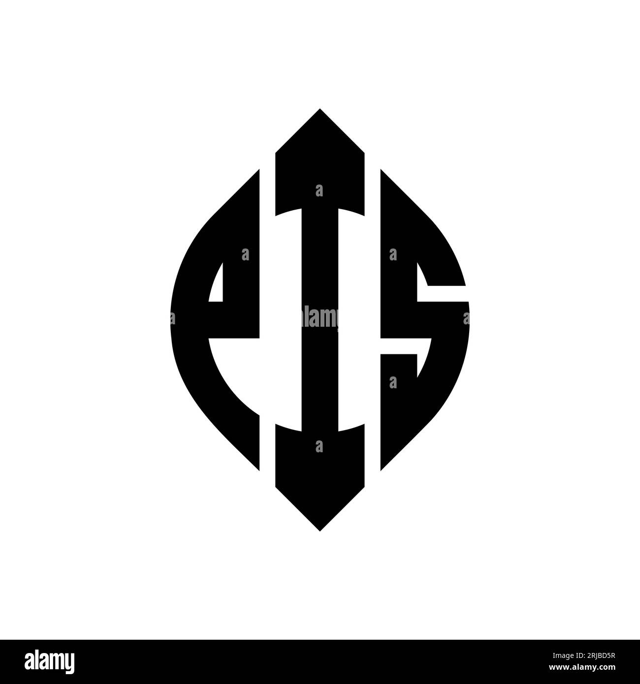 PIS circle letter logo design with circle and ellipse shape. PIS ...