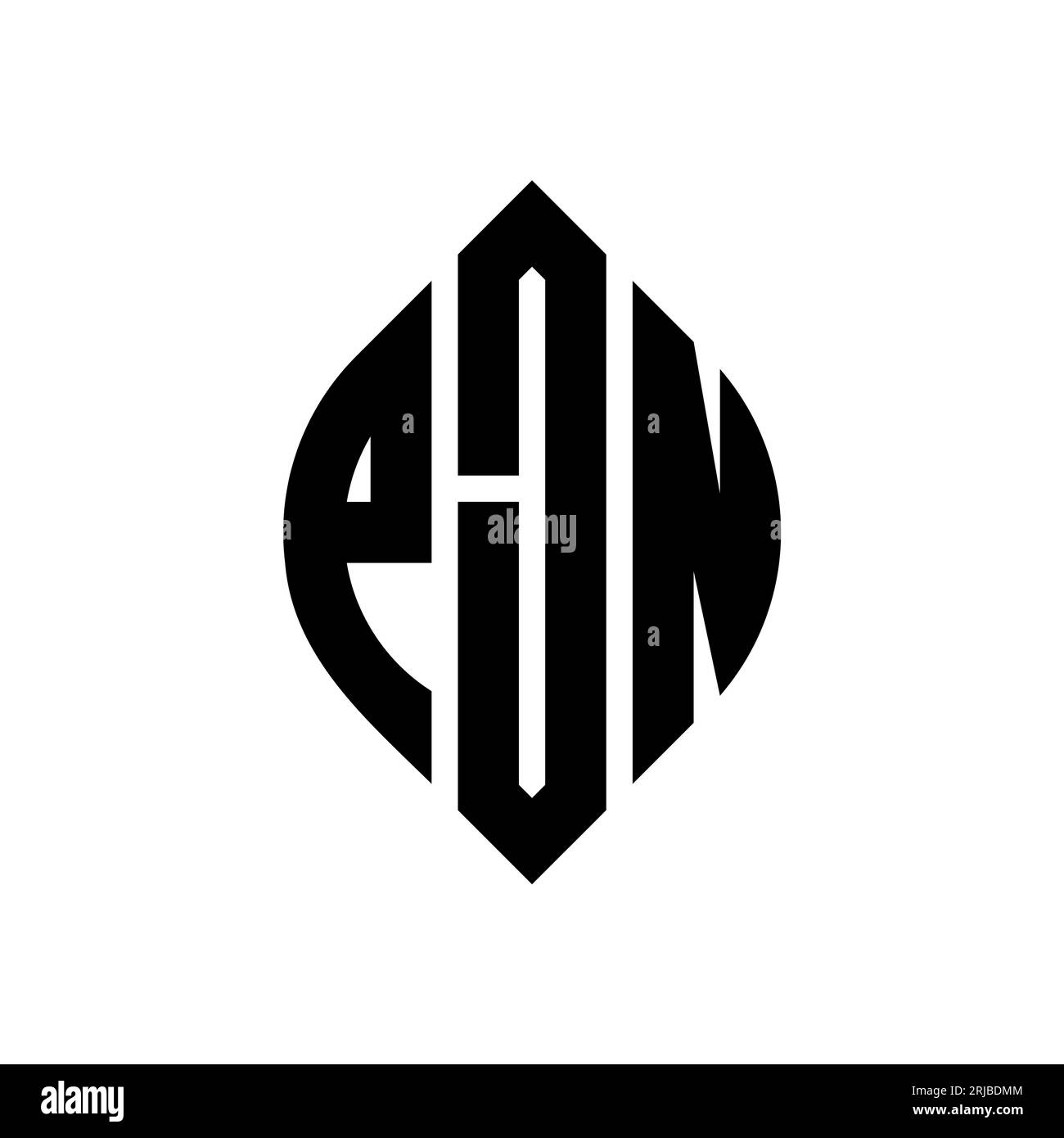 PJN circle letter logo design with circle and ellipse shape. PJN ...