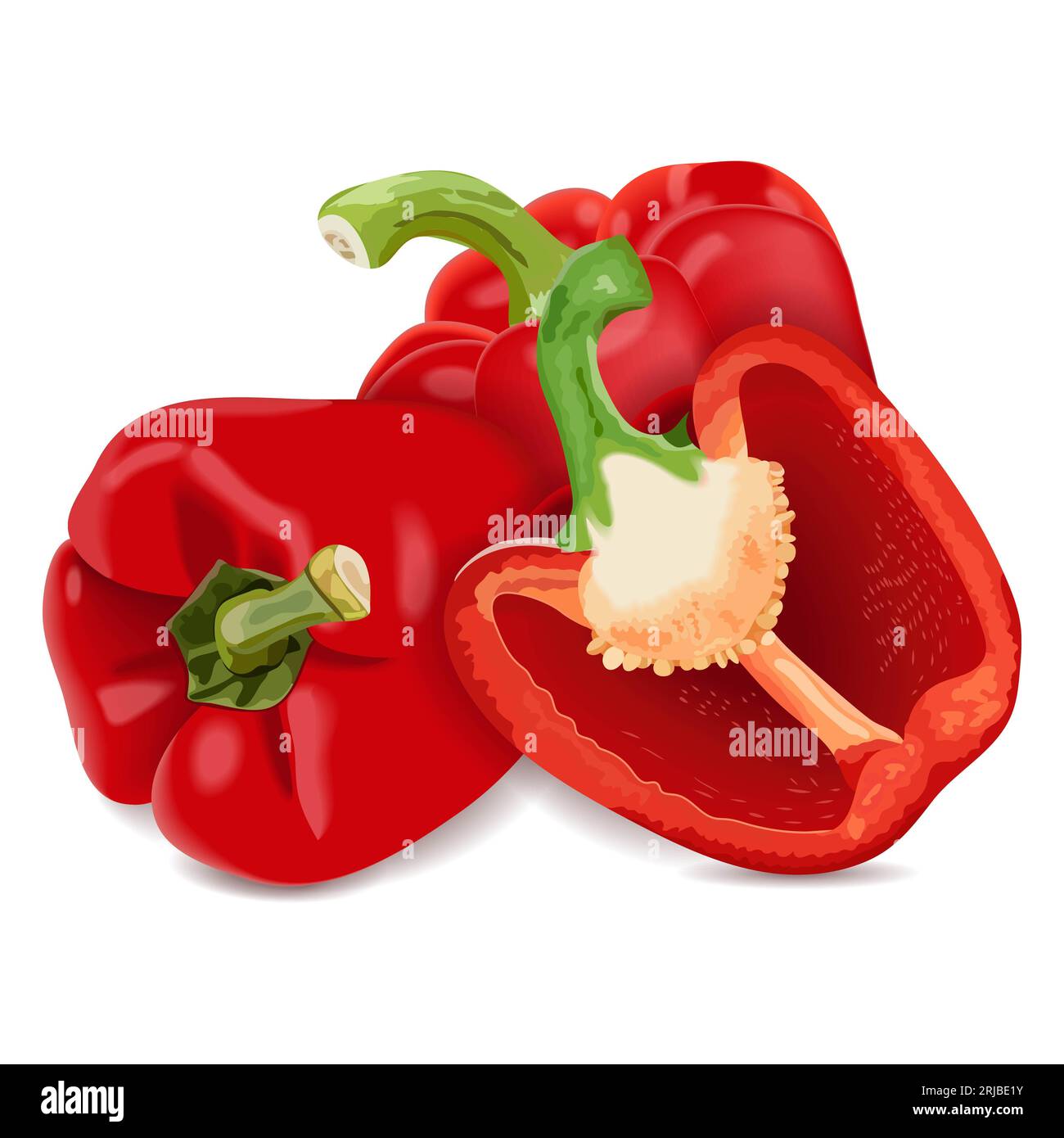 Whole and half bell peppers for banners, flyers, posters, social media ...