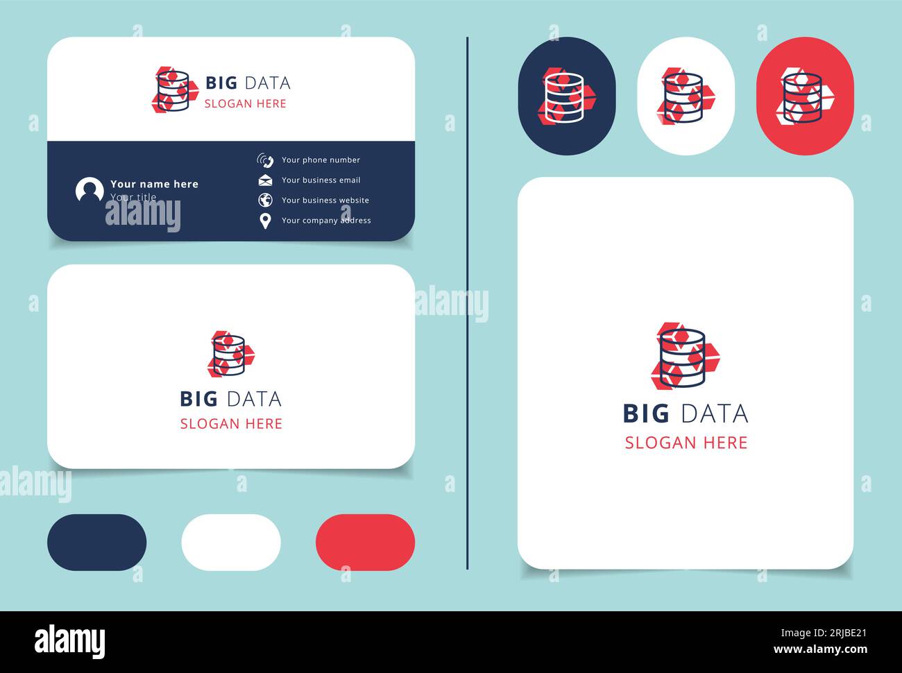 Big data logo design with editable slogan. Branding book and business ...