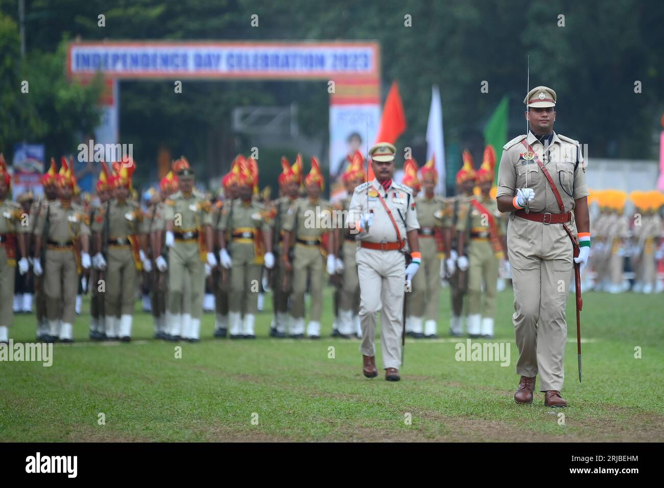 Soldiers of different platoons at the 77th Independence Day parade at ...
