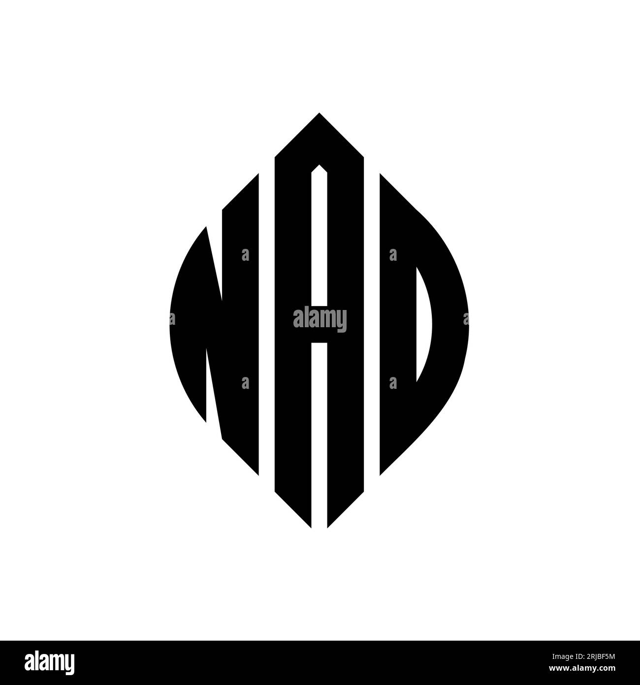 NAO circle letter logo design with circle and ellipse shape. NAO ...