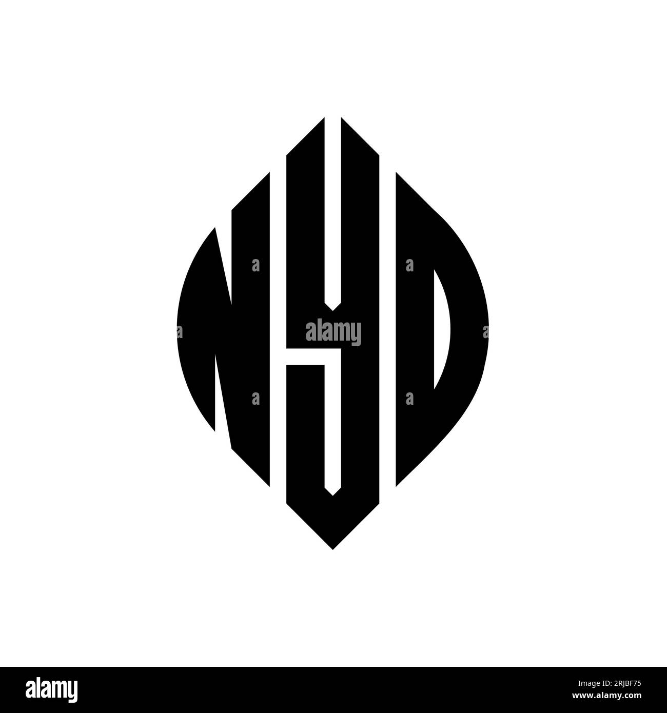 NYD circle letter logo design with circle and ellipse shape. NYD ...