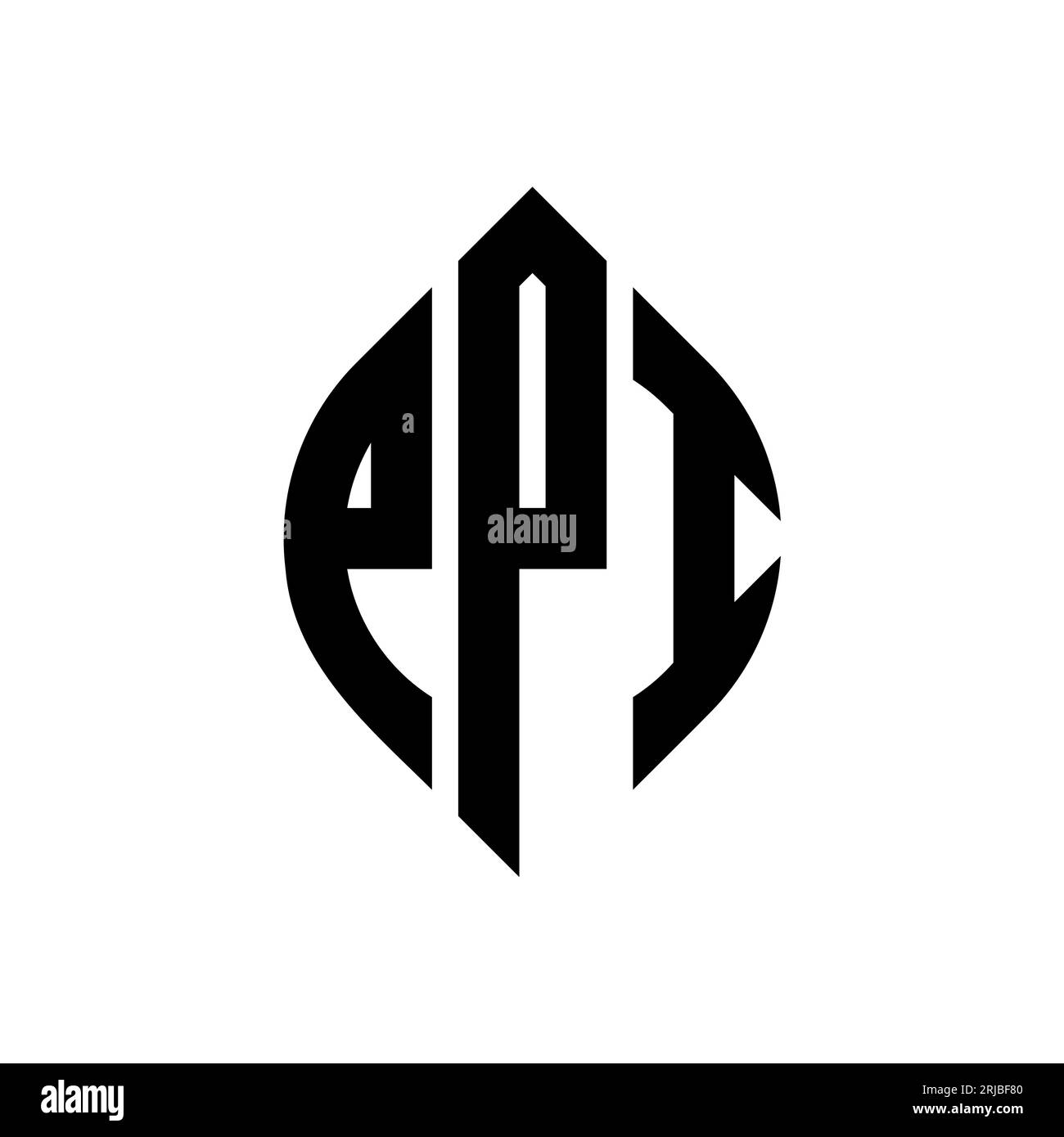 PPI circle letter logo design with circle and ellipse shape. PPI ...