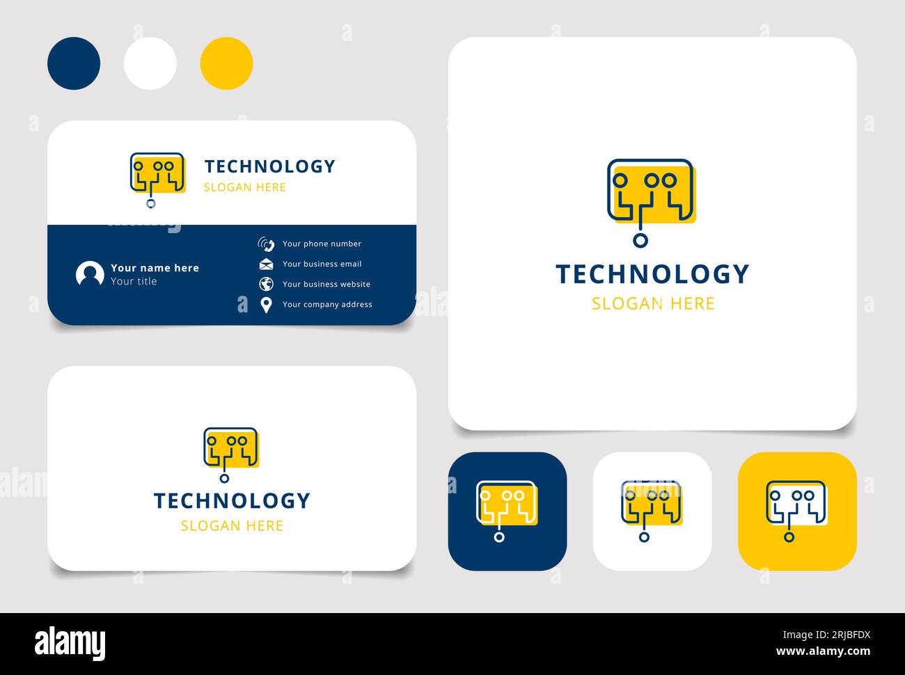 Technology logo design with editable slogan. Branding book and business ...