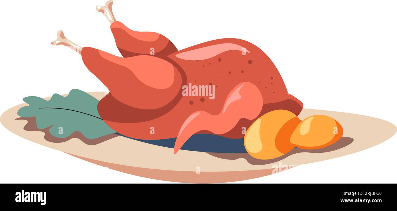 Chicken served on plate Stock Vector Images - Alamy
