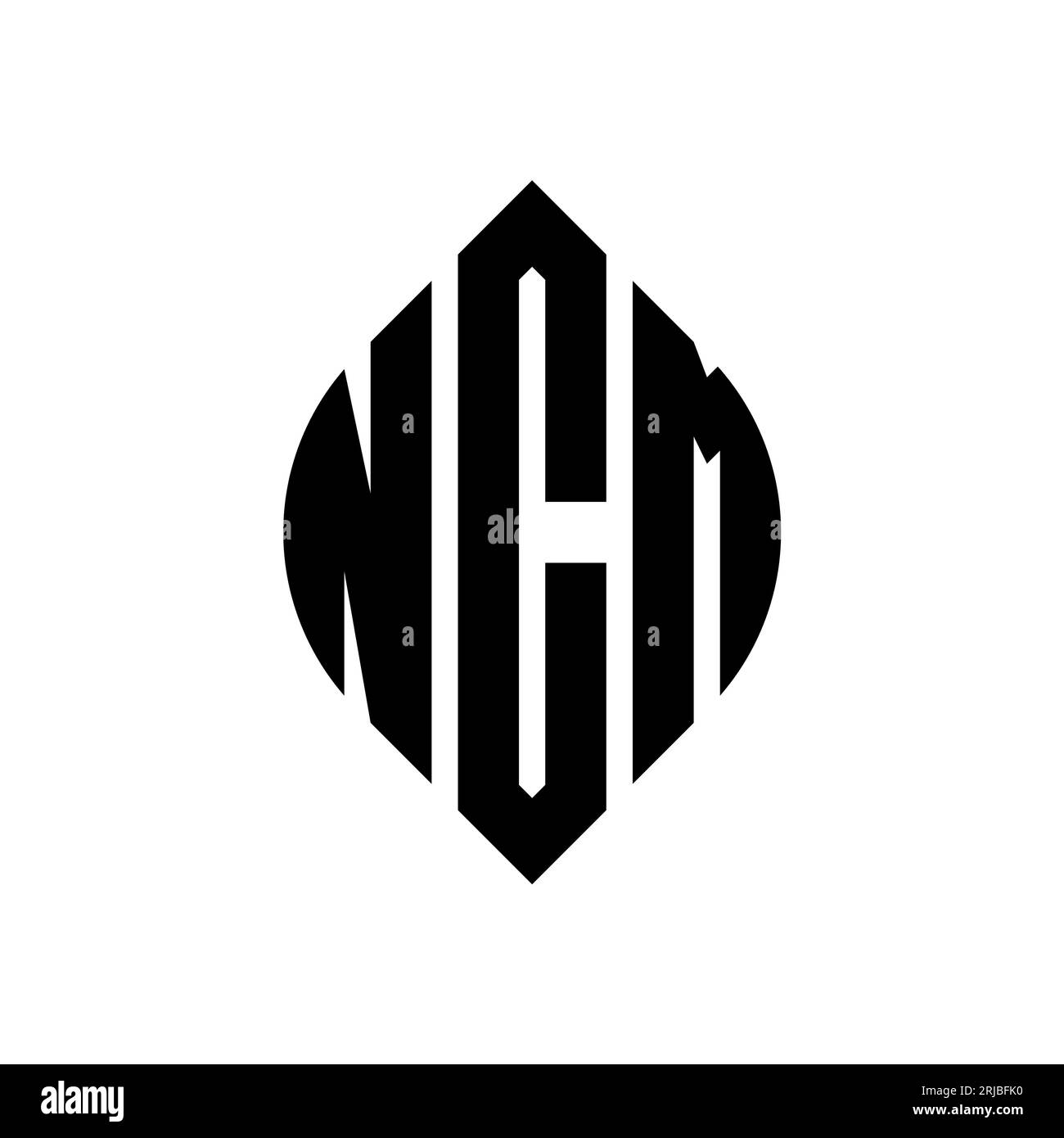 NCM circle letter logo design with circle and ellipse shape. NCM ...