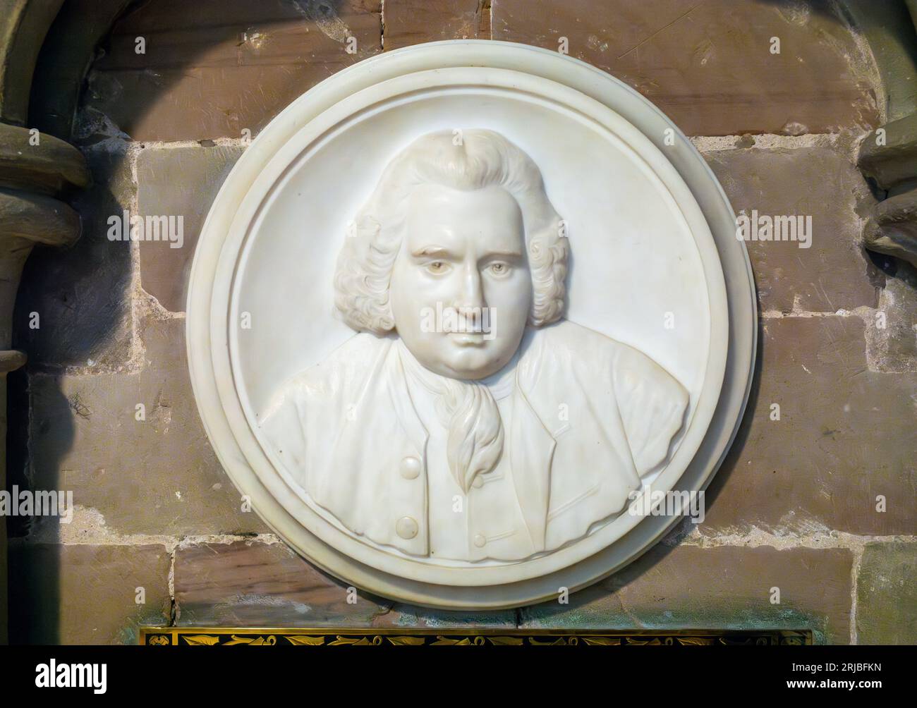 A relief sculpture of Erasmus Darwin, the grandfather of naturalist ...