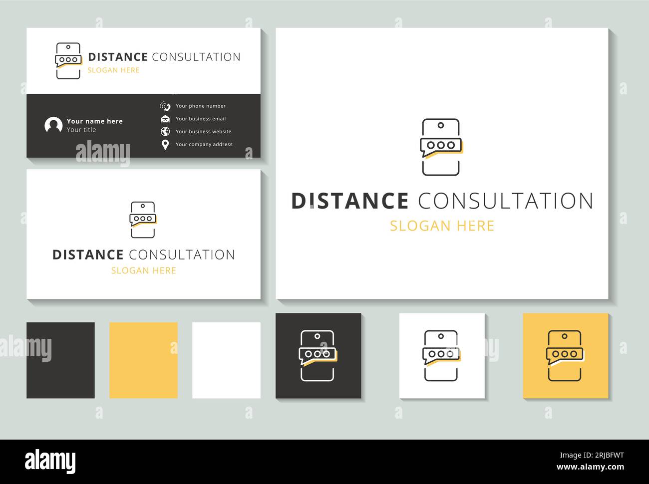 Distance consultation logo design with editable slogan. Branding book ...