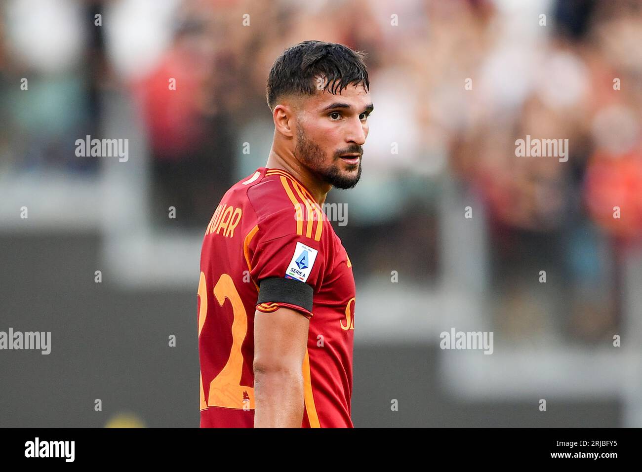 Houssem Aouar AS Roma in action during the Serie A match between AS ...