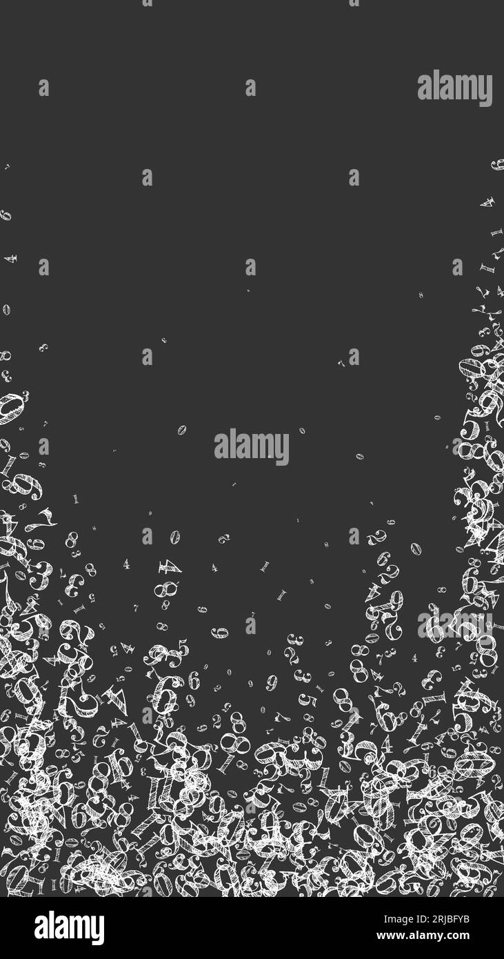 Flying digits and numbers. School math notebook cover. Back to school ...