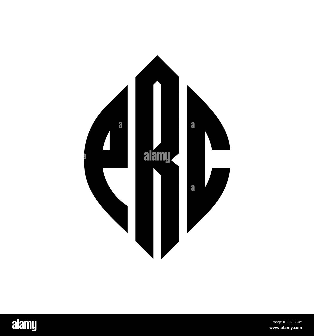 PRC circle letter logo design with circle and ellipse shape. PRC ...