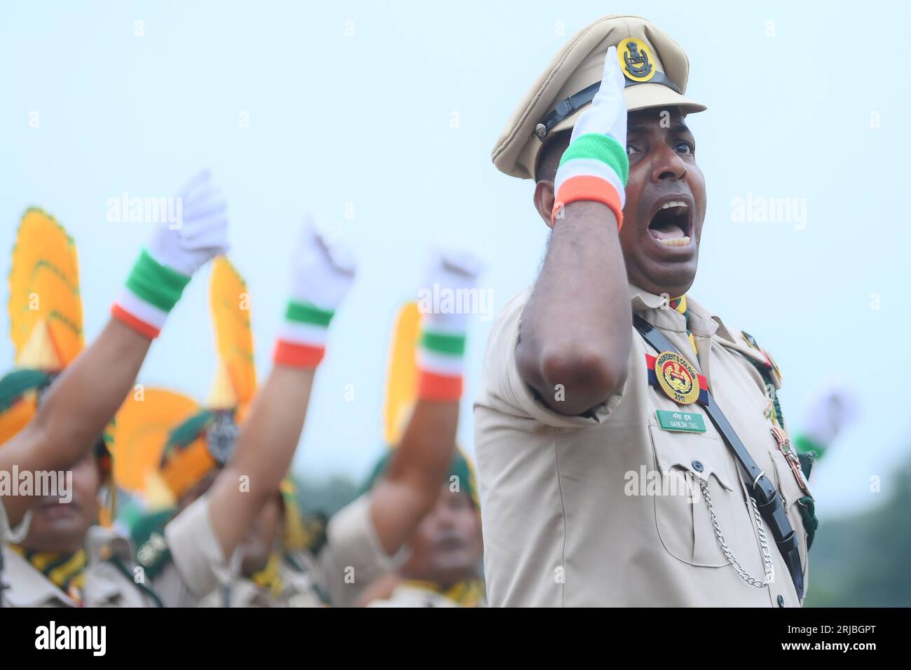 Soldiers of different platoons at the 77th Independence Day parade at ...