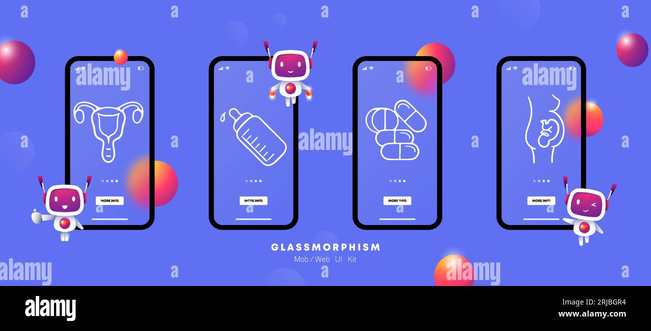 Pregnancy line icon. Uterus, pills, milk formula, pills, womb, baby ...