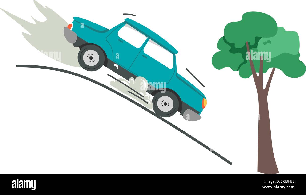 Broken car on roadside Stock Vector Images - Alamy