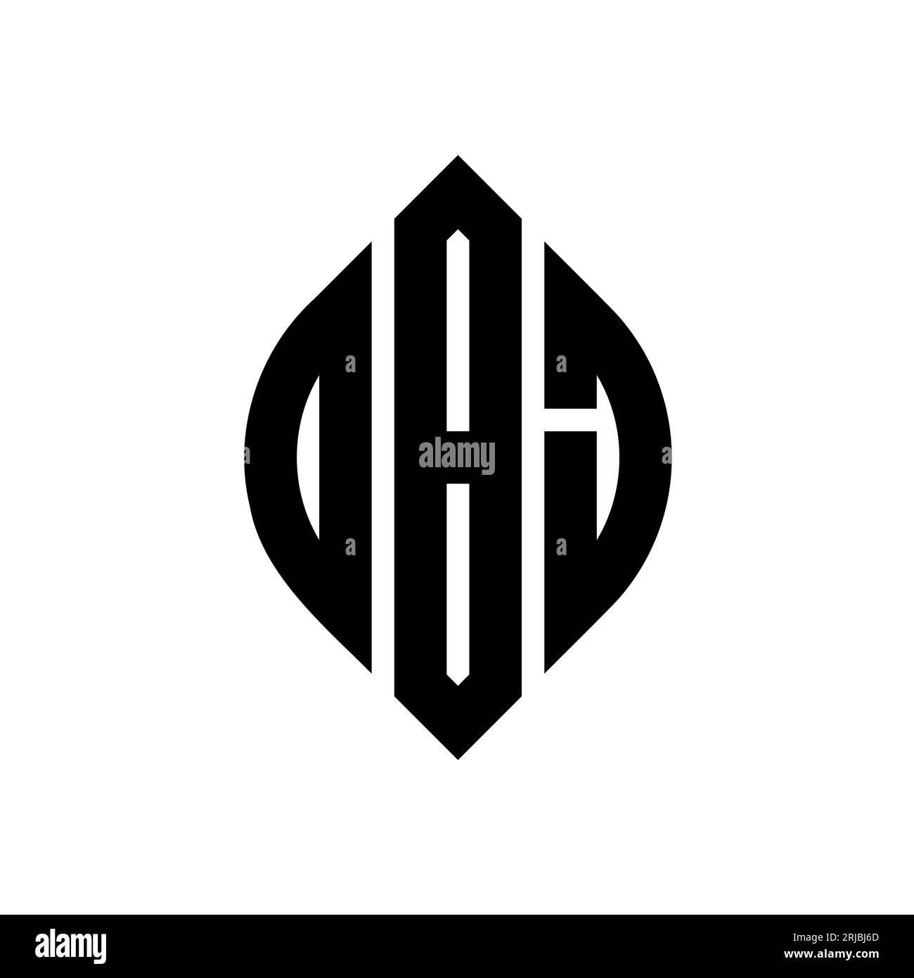 OBJ circle letter logo design with circle and ellipse shape. OBJ ...