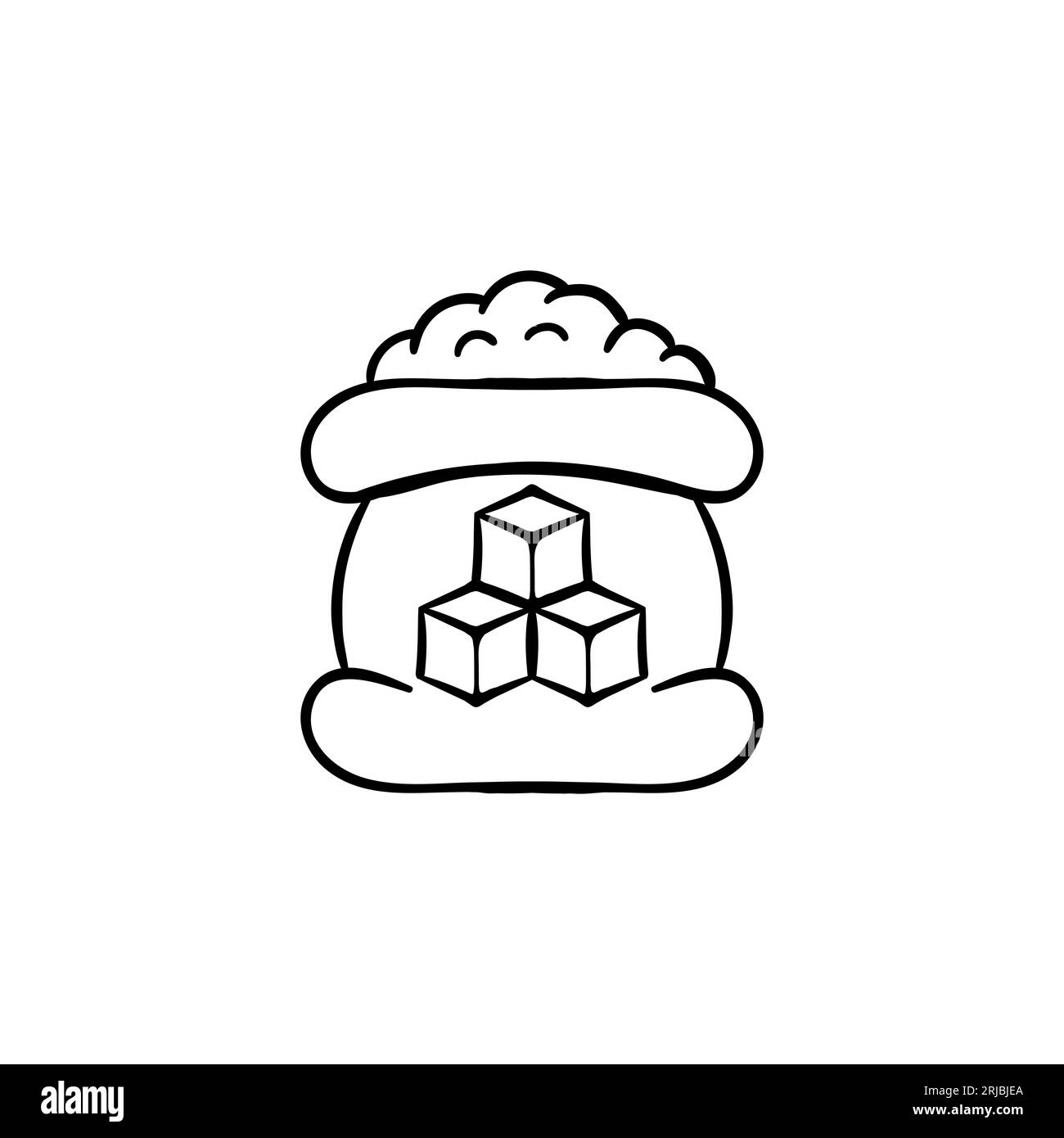 Bag of sugar line icon. Tea, sweetness, diabetes, cane, refined sugar ...