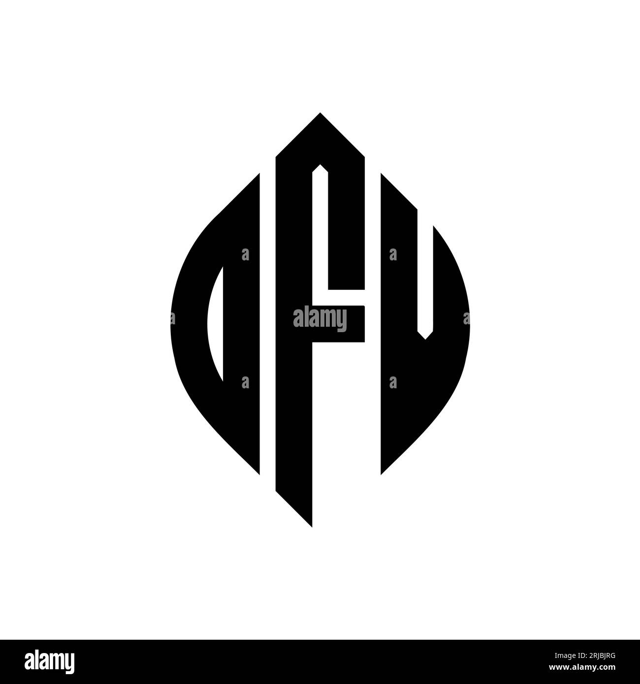 OFV circle letter logo design with circle and ellipse shape. OFV ...