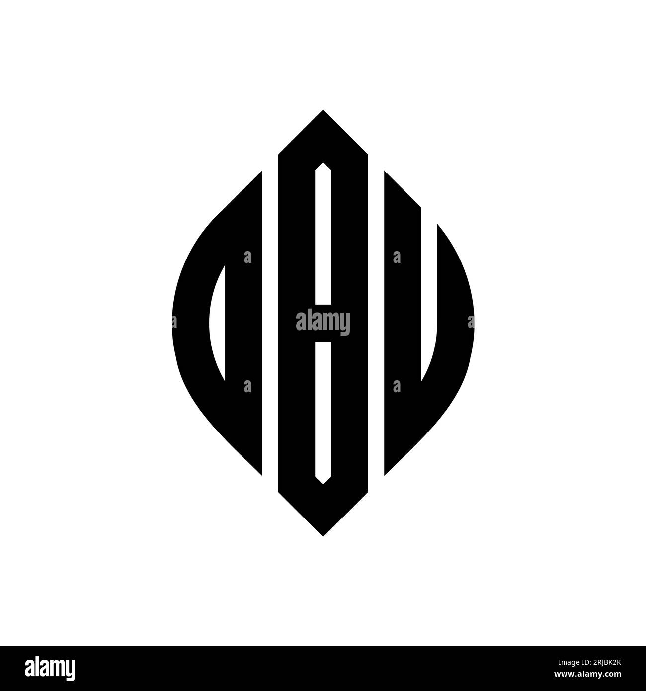 OBU circle letter logo design with circle and ellipse shape. OBU ...