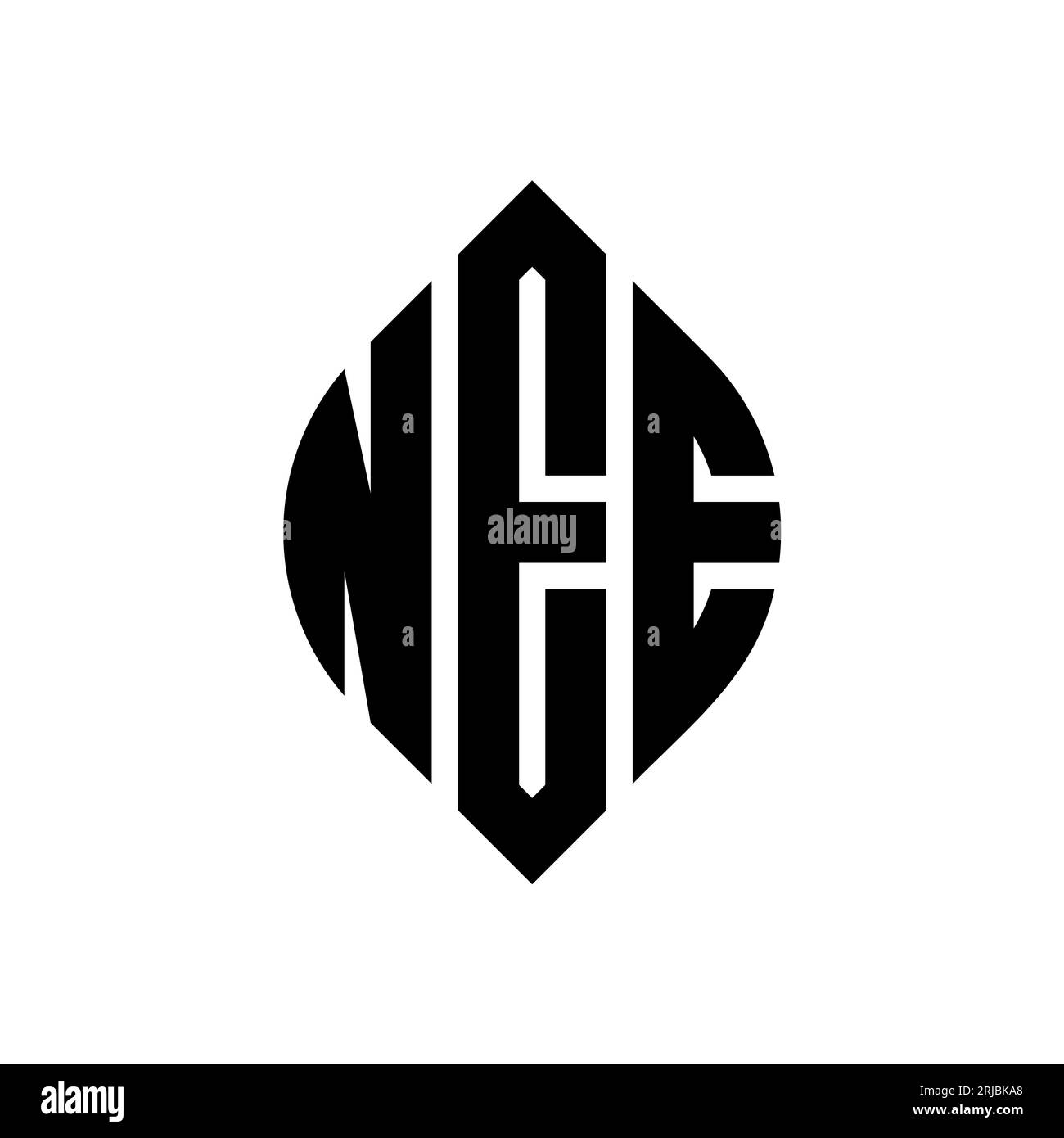 NEE circle letter logo design with circle and ellipse shape. NEE ...