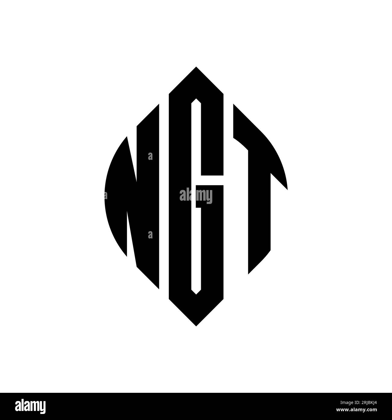 NGT circle letter logo design with circle and ellipse shape. NGT ...