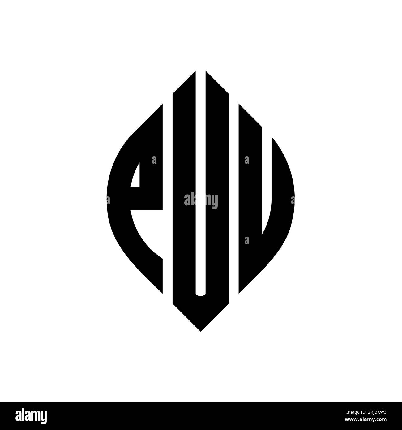 PUU circle letter logo design with circle and ellipse shape. PUU ...