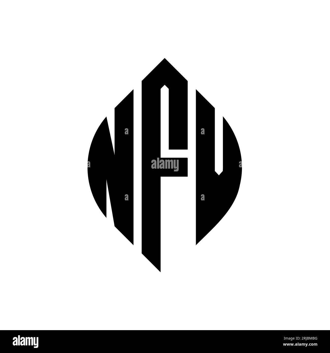 NFV circle letter logo design with circle and ellipse shape. NFV ...