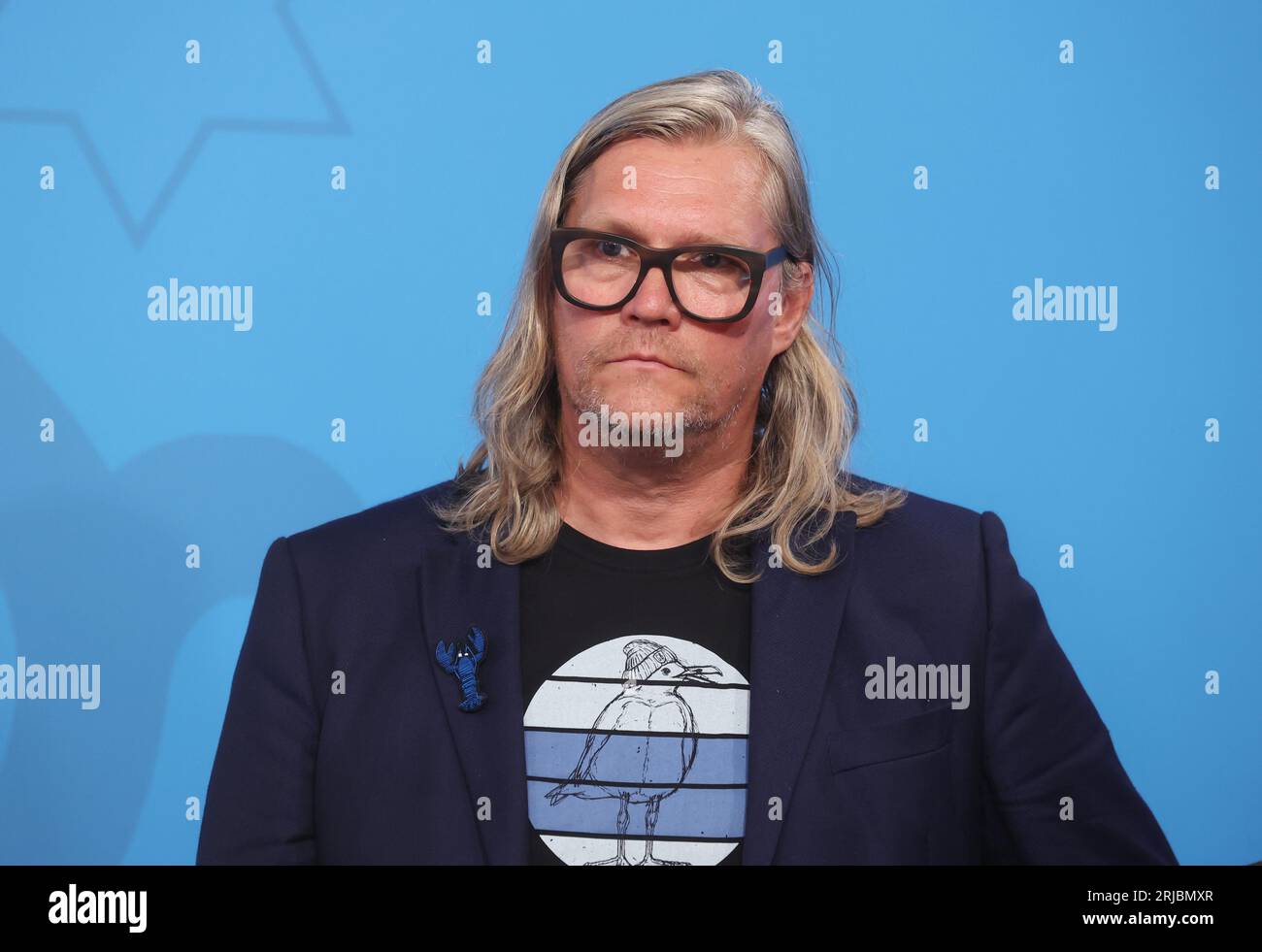 Erfurt, Germany. 22nd Aug, 2023. Renè Wiese, historian, speaks at a ...