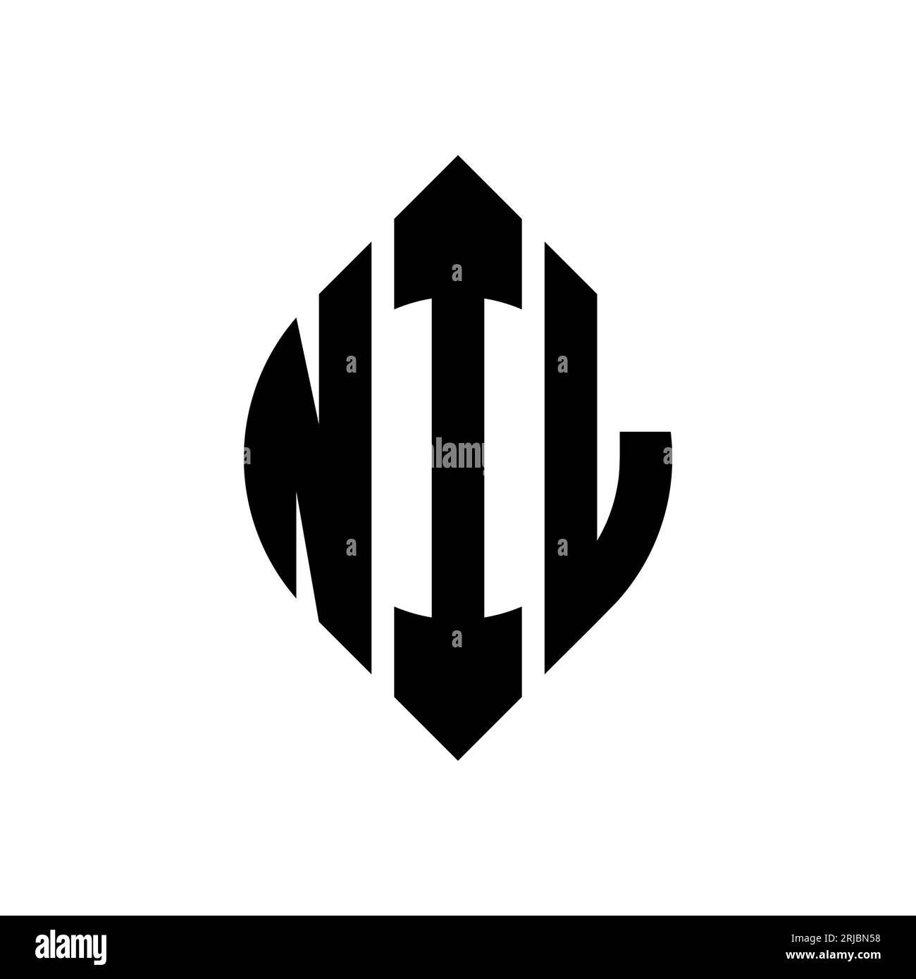 NIL circle letter logo design with circle and ellipse shape. NIL ...
